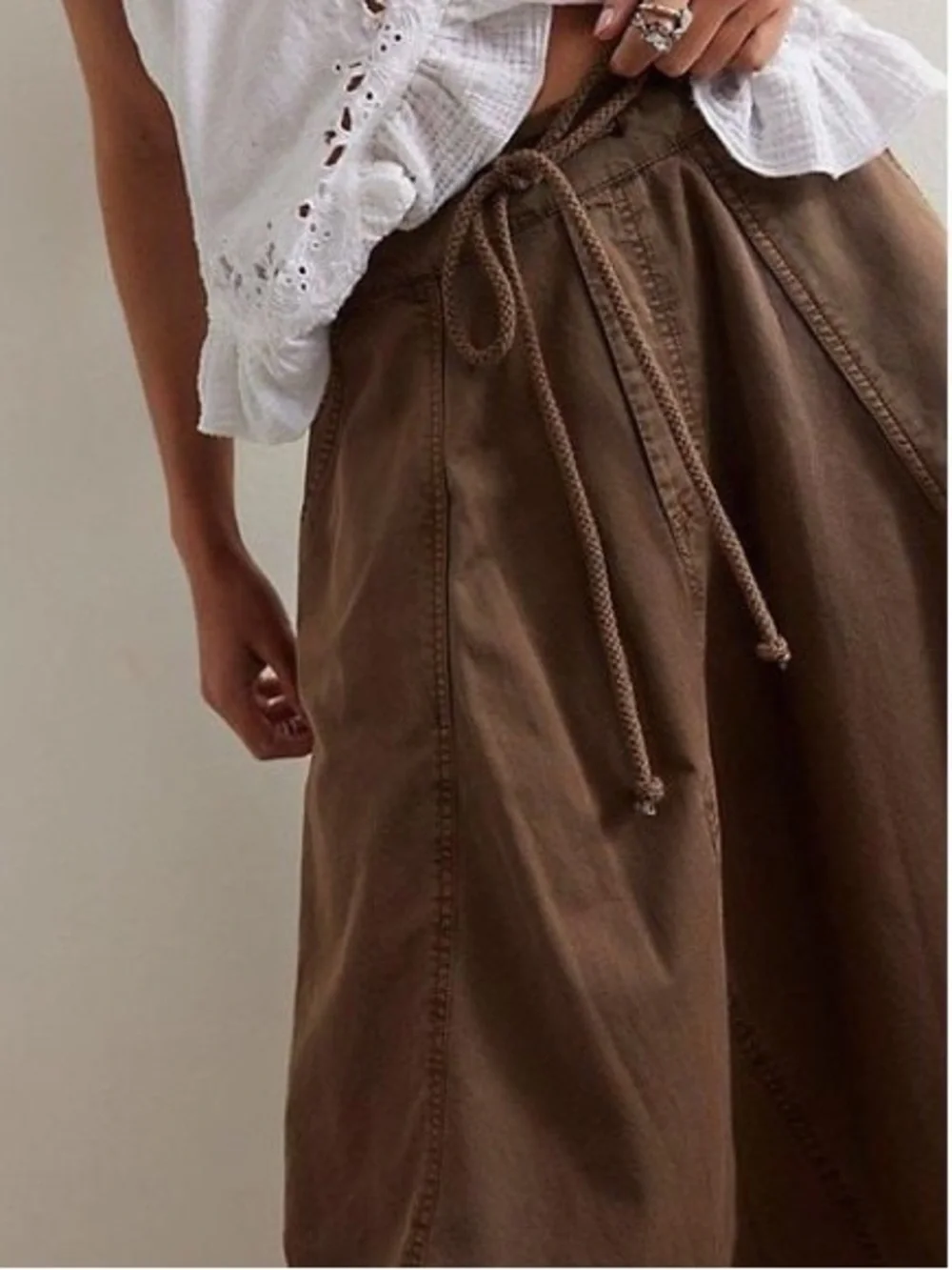 Free People | Skirts | Free People Willow Poplin Maxi Skirt Brown ...